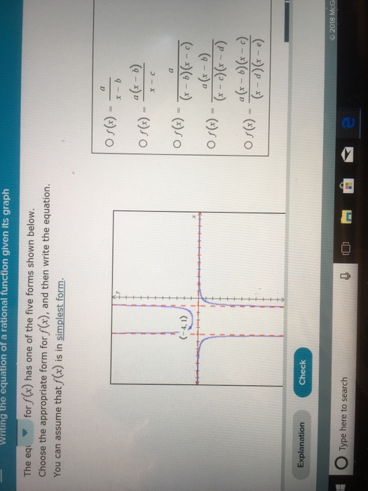 Solved Writing the equation of a rational function given its | Chegg.com
