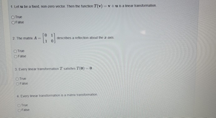 Solved 1. Let u be a fixed, non-zero vector. Then the | Chegg.com