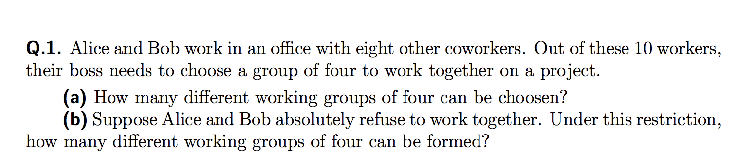 Solved Q.1. Alice and Bob work in an office with eight other | Chegg.com
