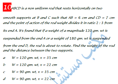 Solved 1ABCD is a non uniform rod that rests horizontally on | Chegg.com