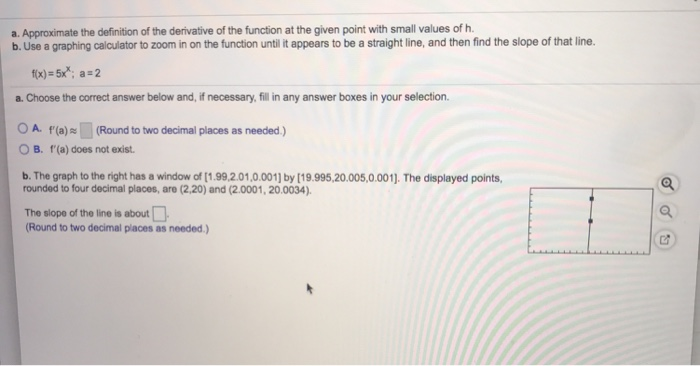 Solved a. Approximate the definition of the derivative of | Chegg.com