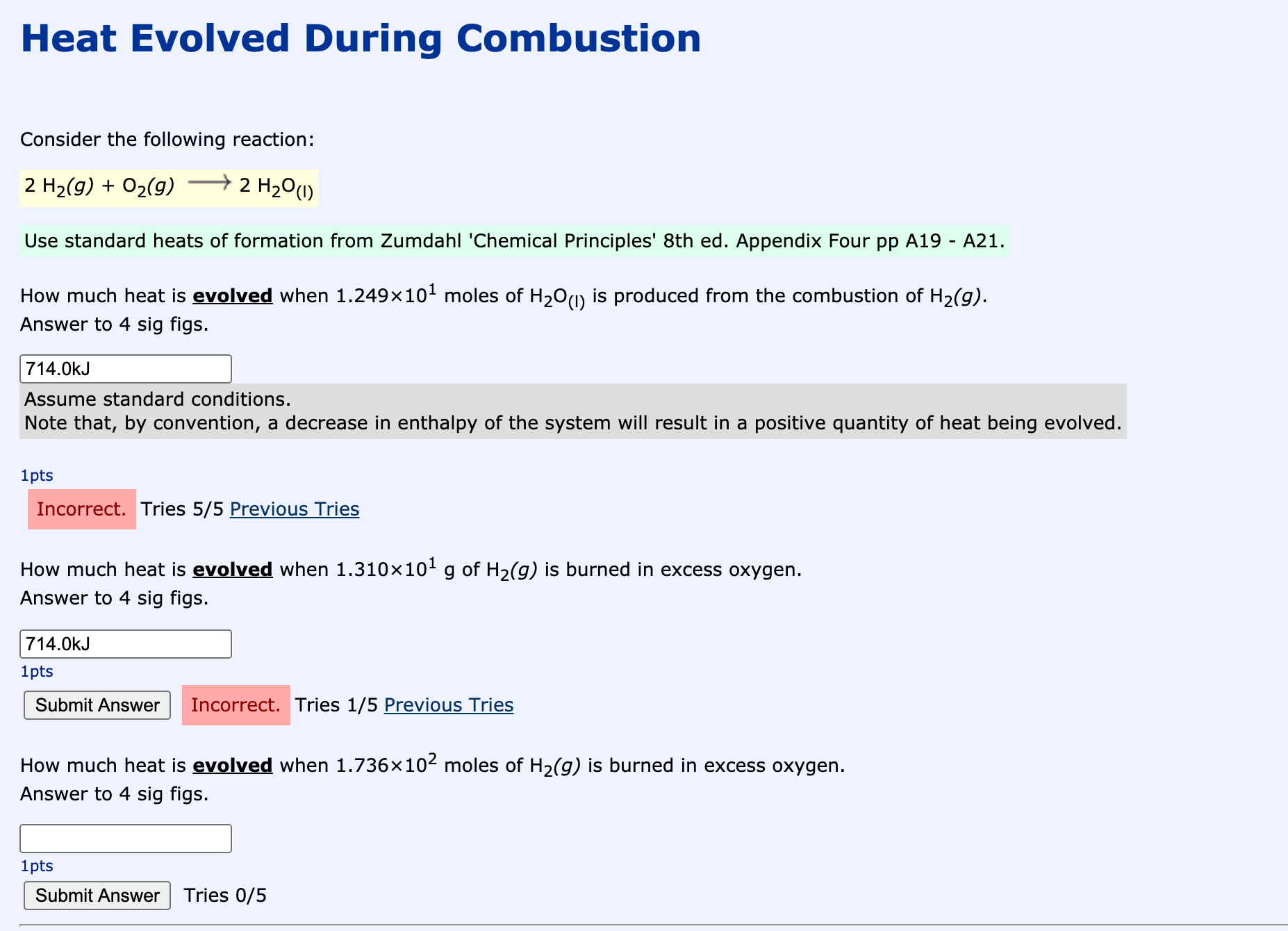 Solved Heat Evolved During Combustion Consider the following | Chegg.com