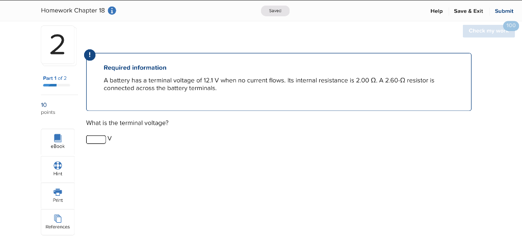 Solved Homework Chapter 18 0 Saved Help Save & Exit Submit | Chegg.com