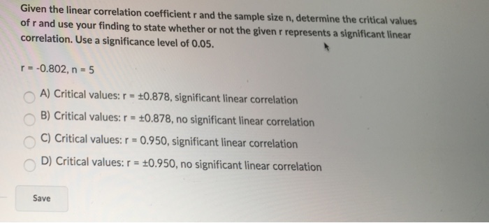Solved Given the linear correlation coefficient r and the | Chegg.com