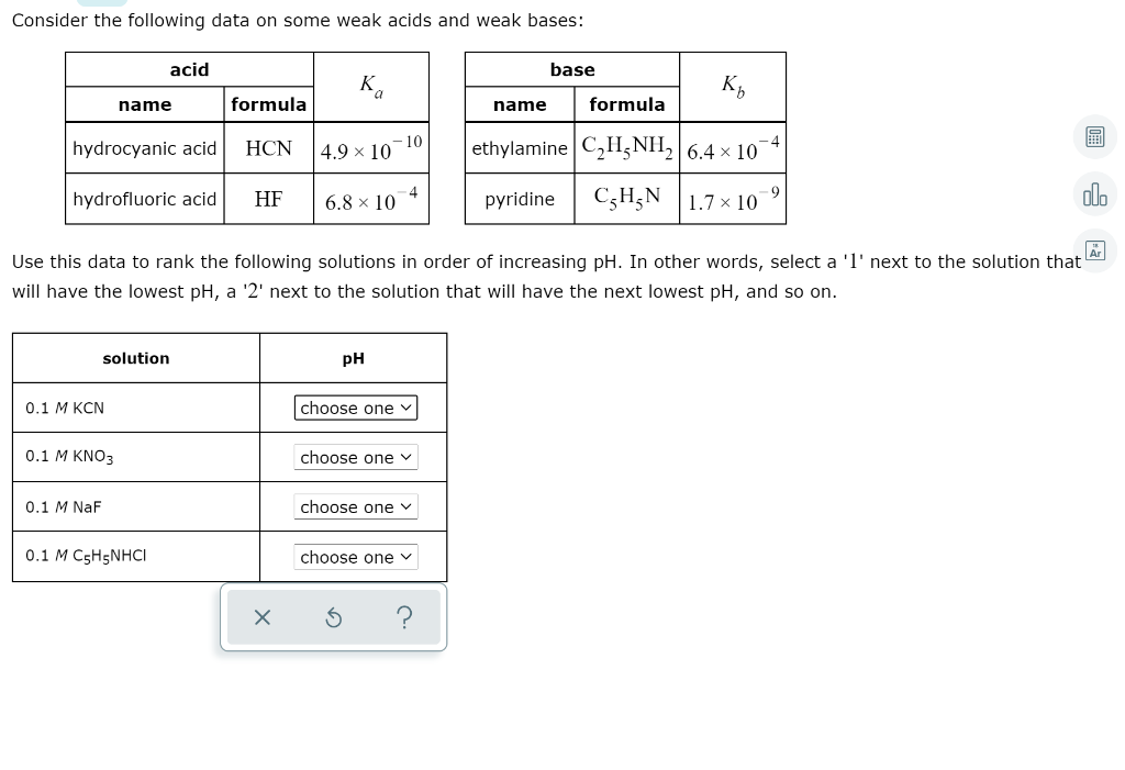 Solved Consider the following data on some weak acids and | Chegg.com