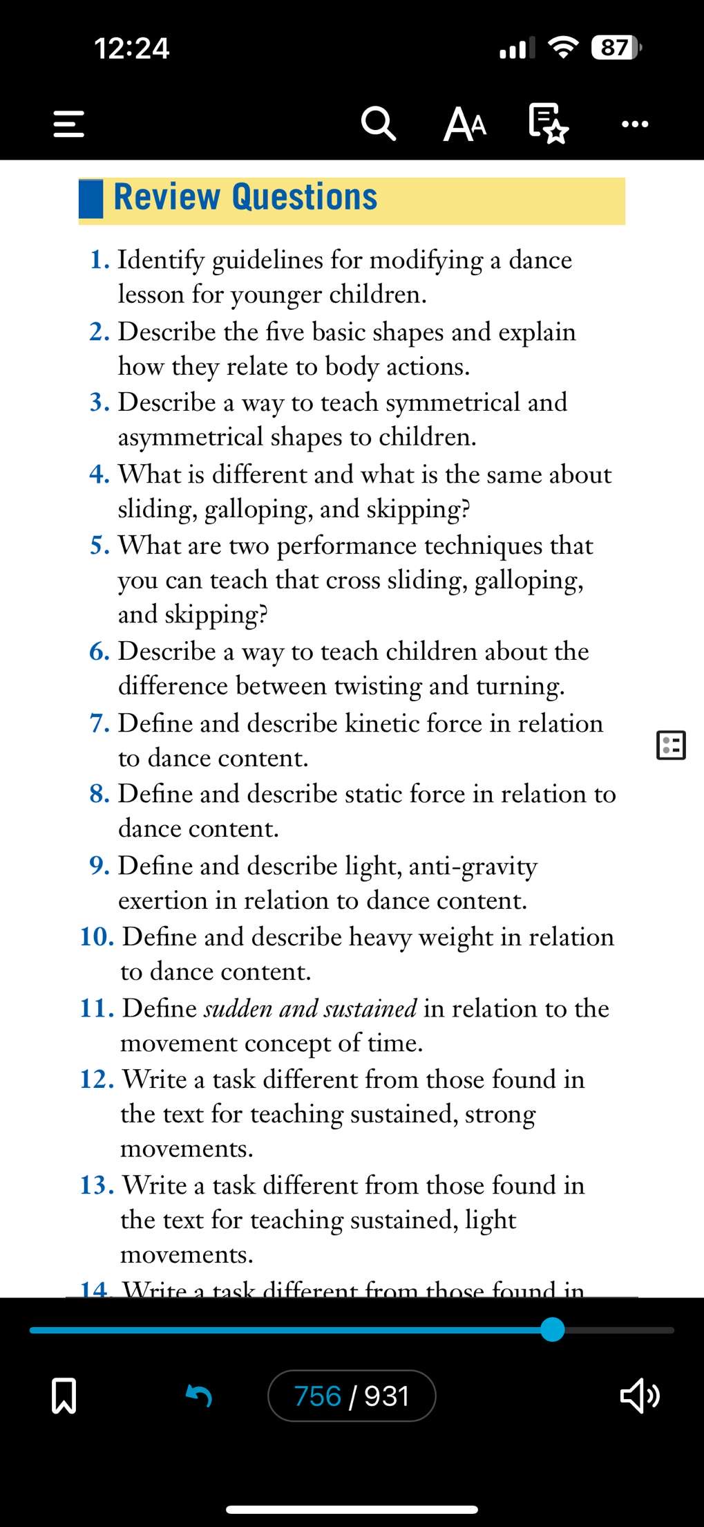 Solved 1. Identify guidelines for modifying a dance lesson | Chegg.com