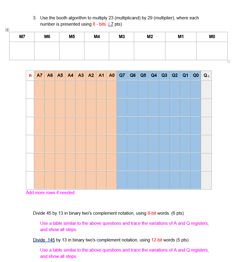 Solved 3. Use the booth algorithm to multiply 23 | Chegg.com Solved 3. Use the booth algorithm to multiply 23 | Chegg.com