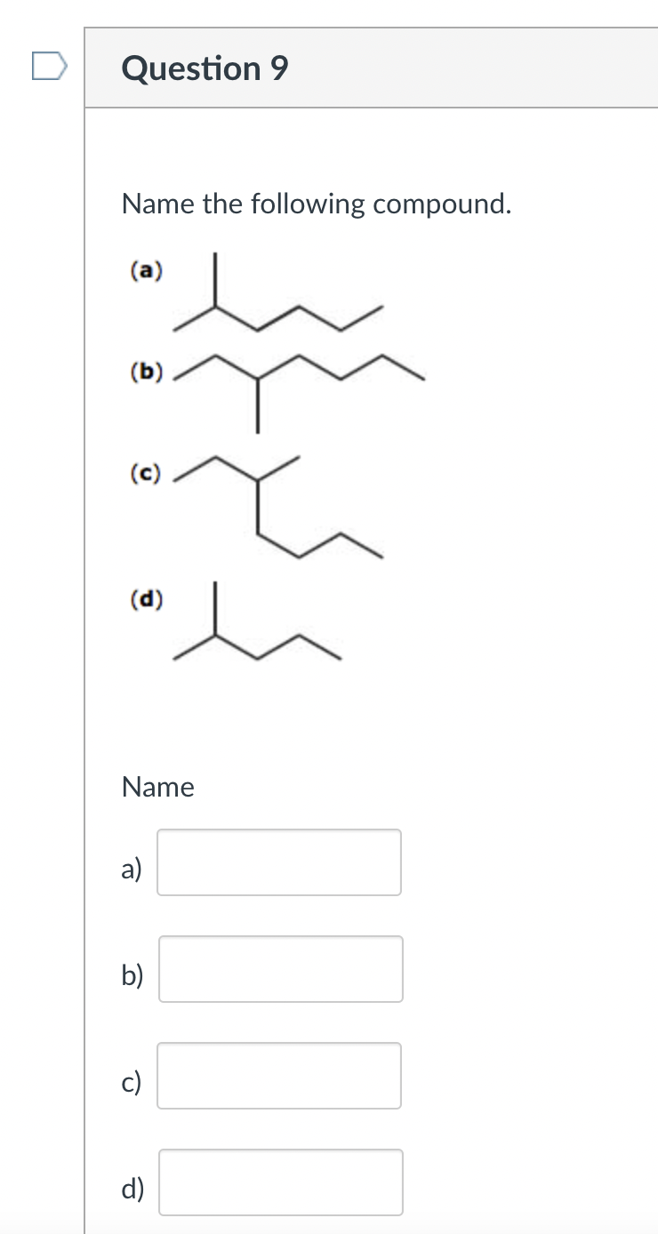 Solved Name the following compound. (a) (b) | Chegg.com