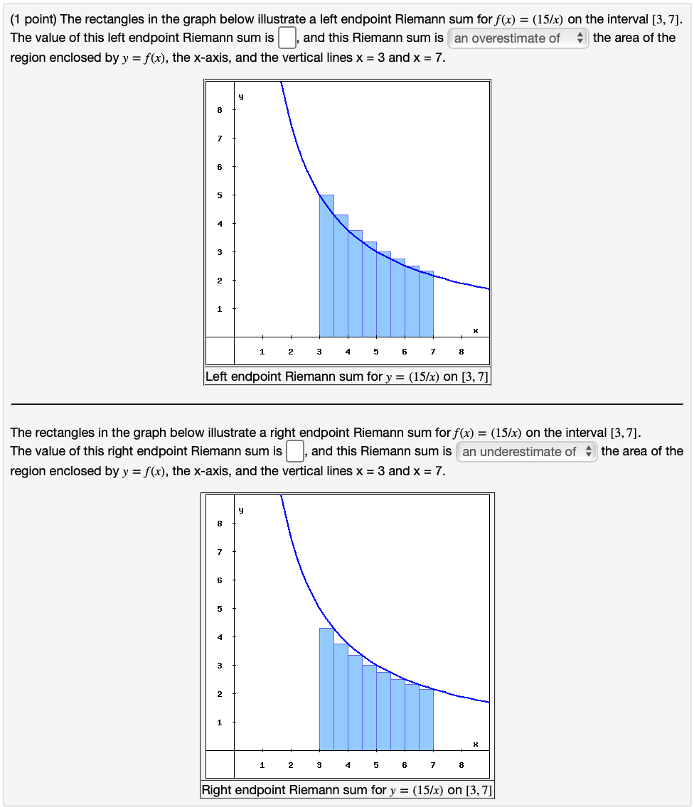 Solved (1 point) The rectangles in the graph below | Chegg.com