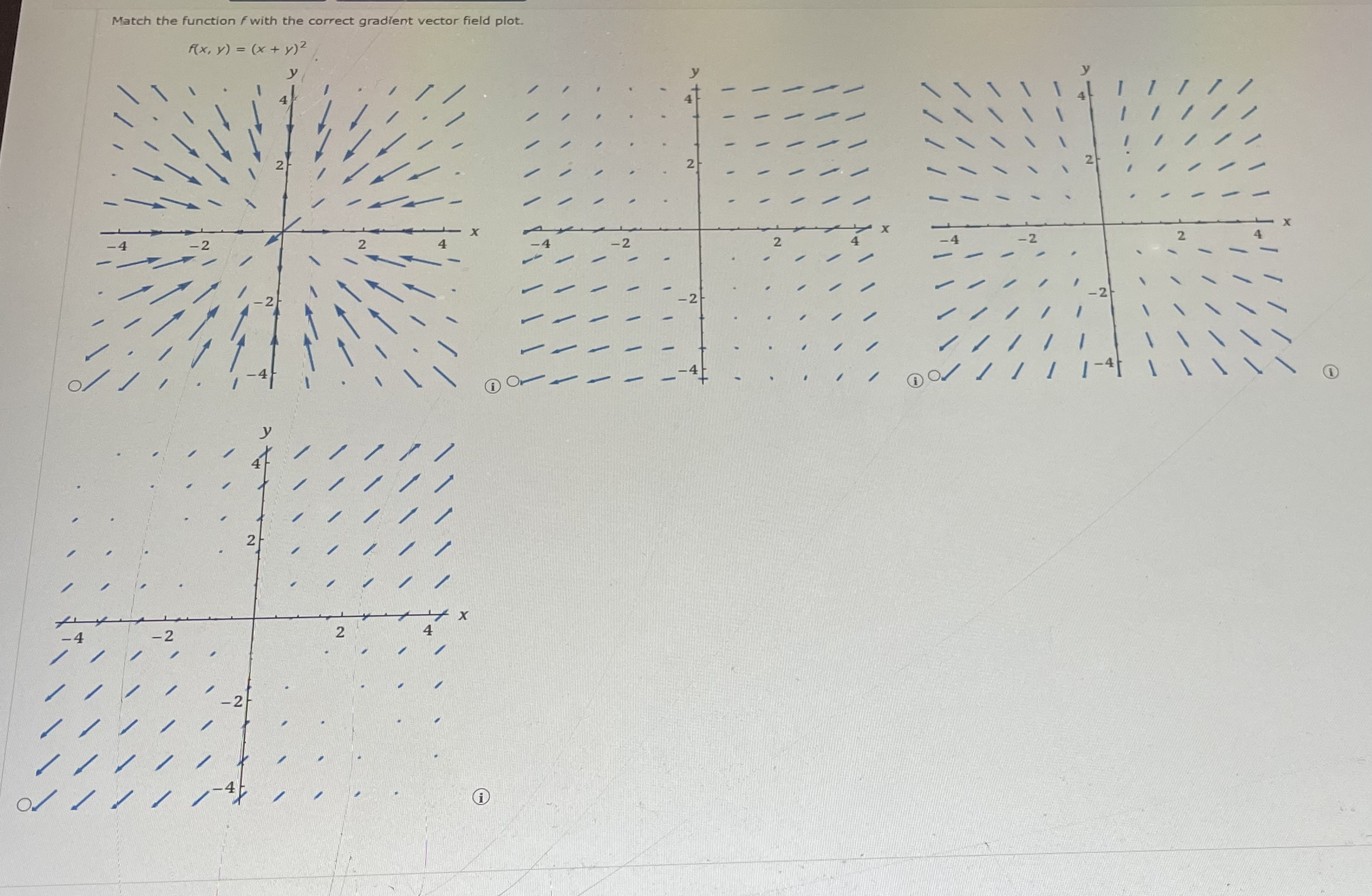 Solved Match the function f with the correct gradient vector | Chegg.com