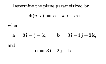 Solved Determine the plane parametrized | Chegg.com