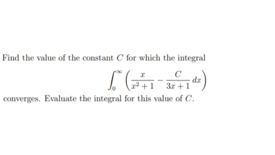 Solved Find the value of the constant C for which the | Chegg.com