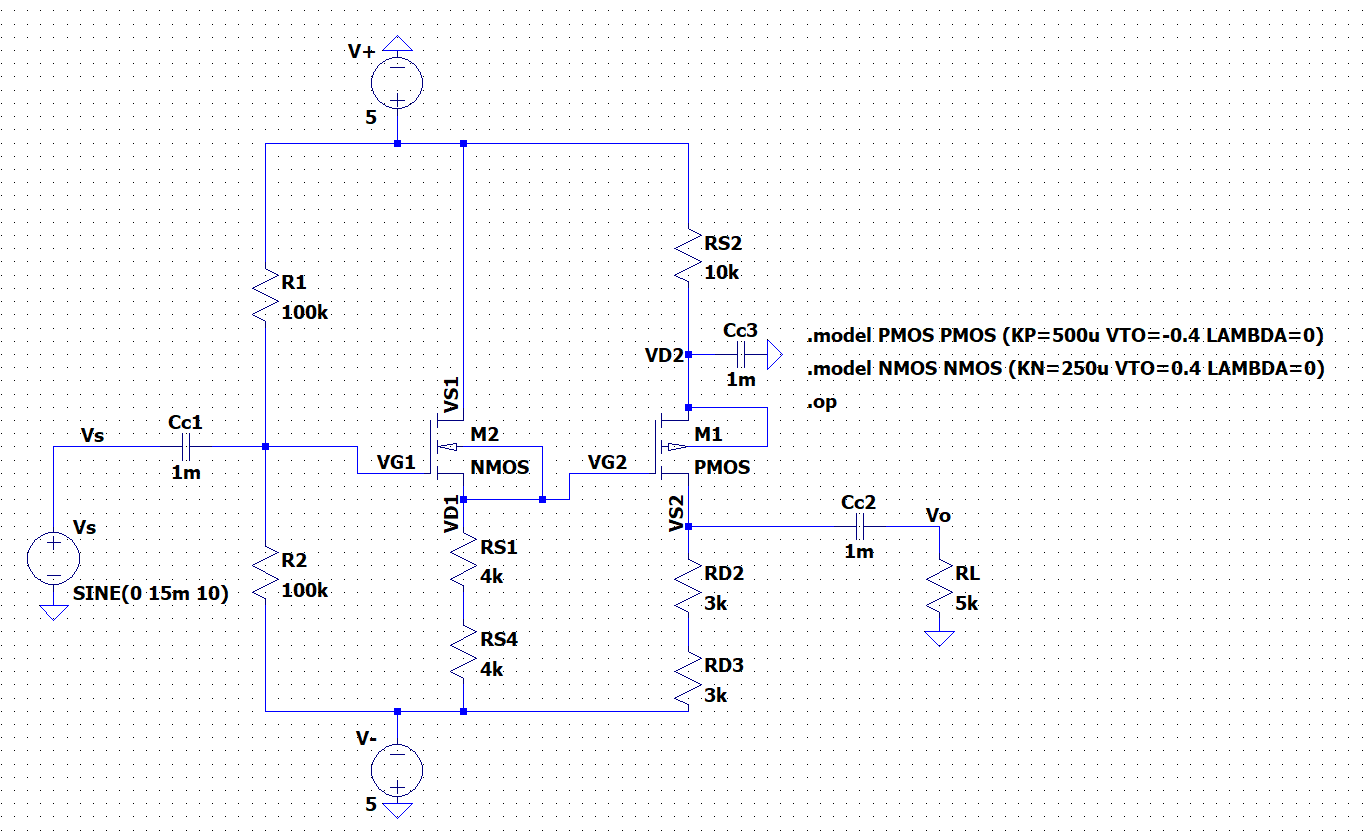 Solved AC Analysis please PMOS kp’=500 micro; VTP =-0.4; | Chegg.com