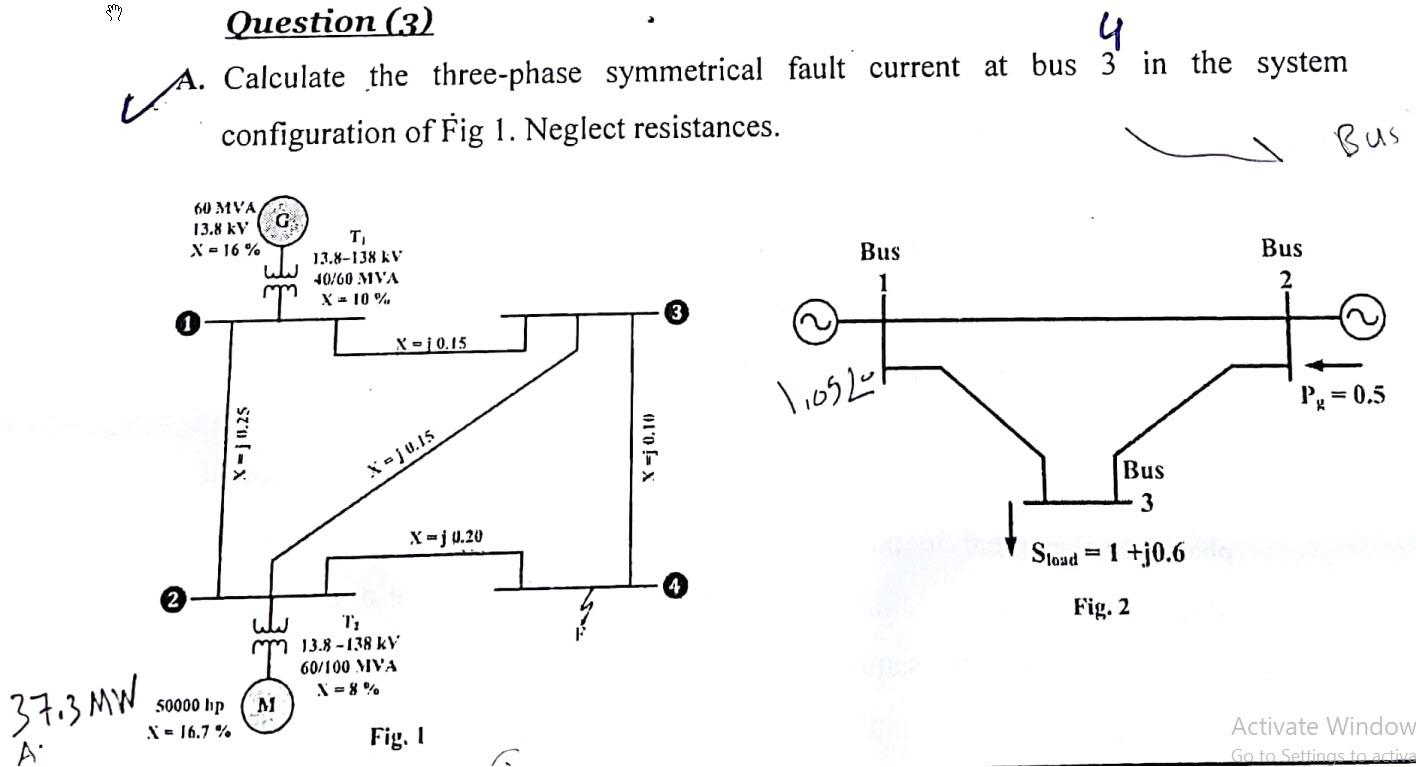 Solved 507 LA. Calculate the three-phase symmetrical fault | Chegg.com