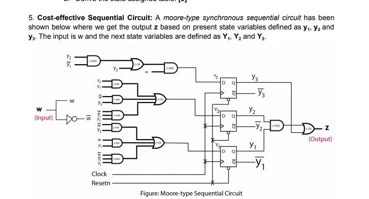Solved 5. Cost-effective Sequential Circuit: A moore-type | Chegg.com