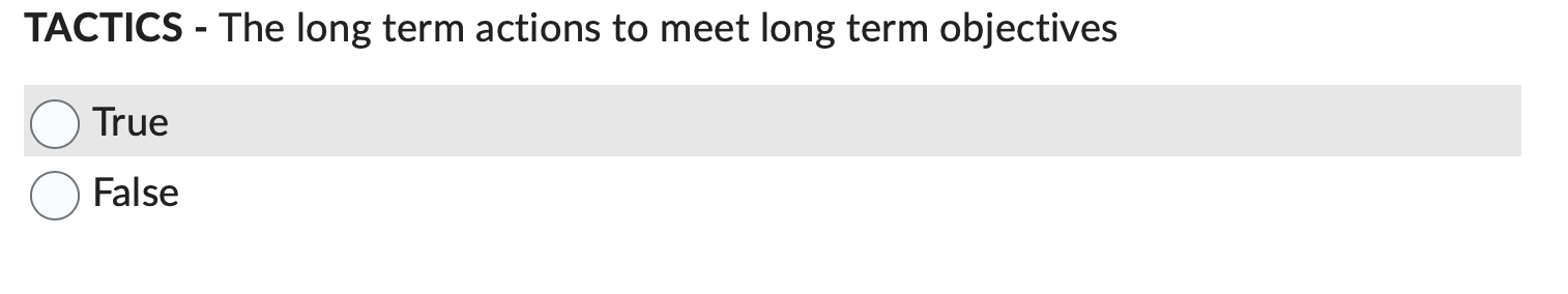 Solved TACTICS - ﻿The long term actions to meet long term | Chegg.com