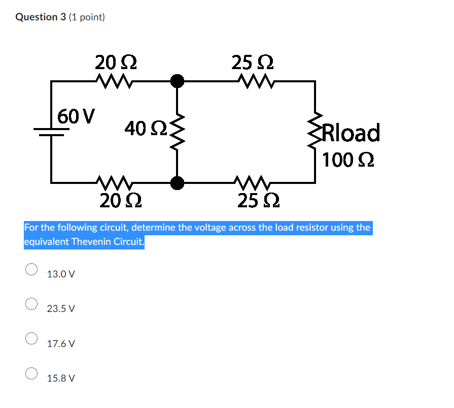 Solved For the following circuit, determine the voltage | Chegg.com