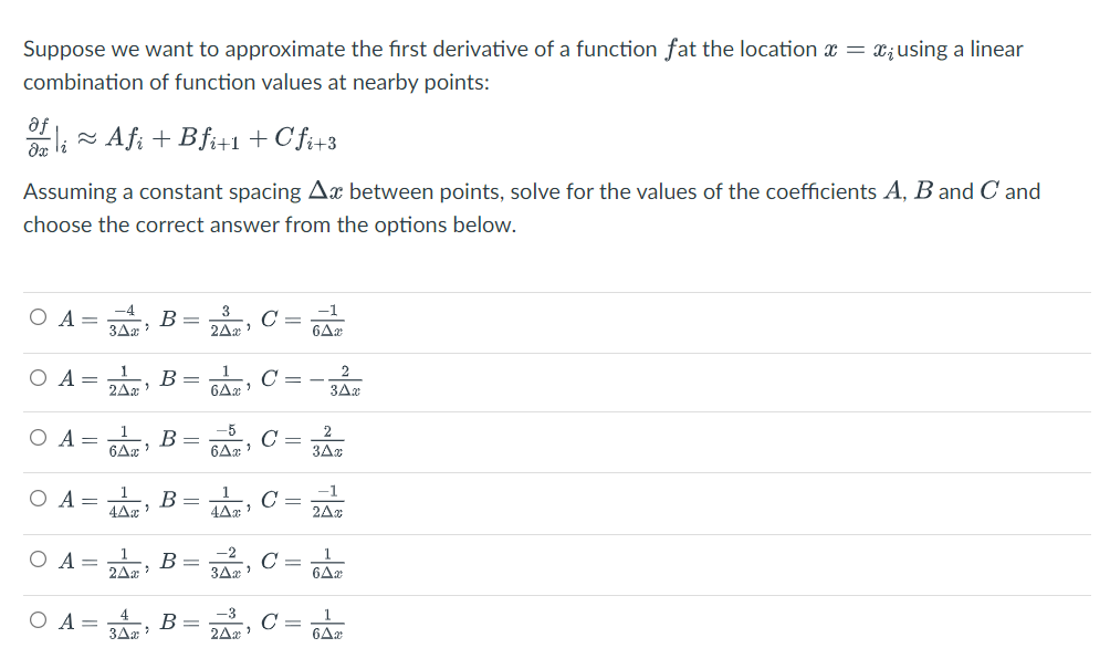Solved Suppose we want to approximate the first derivative | Chegg.com