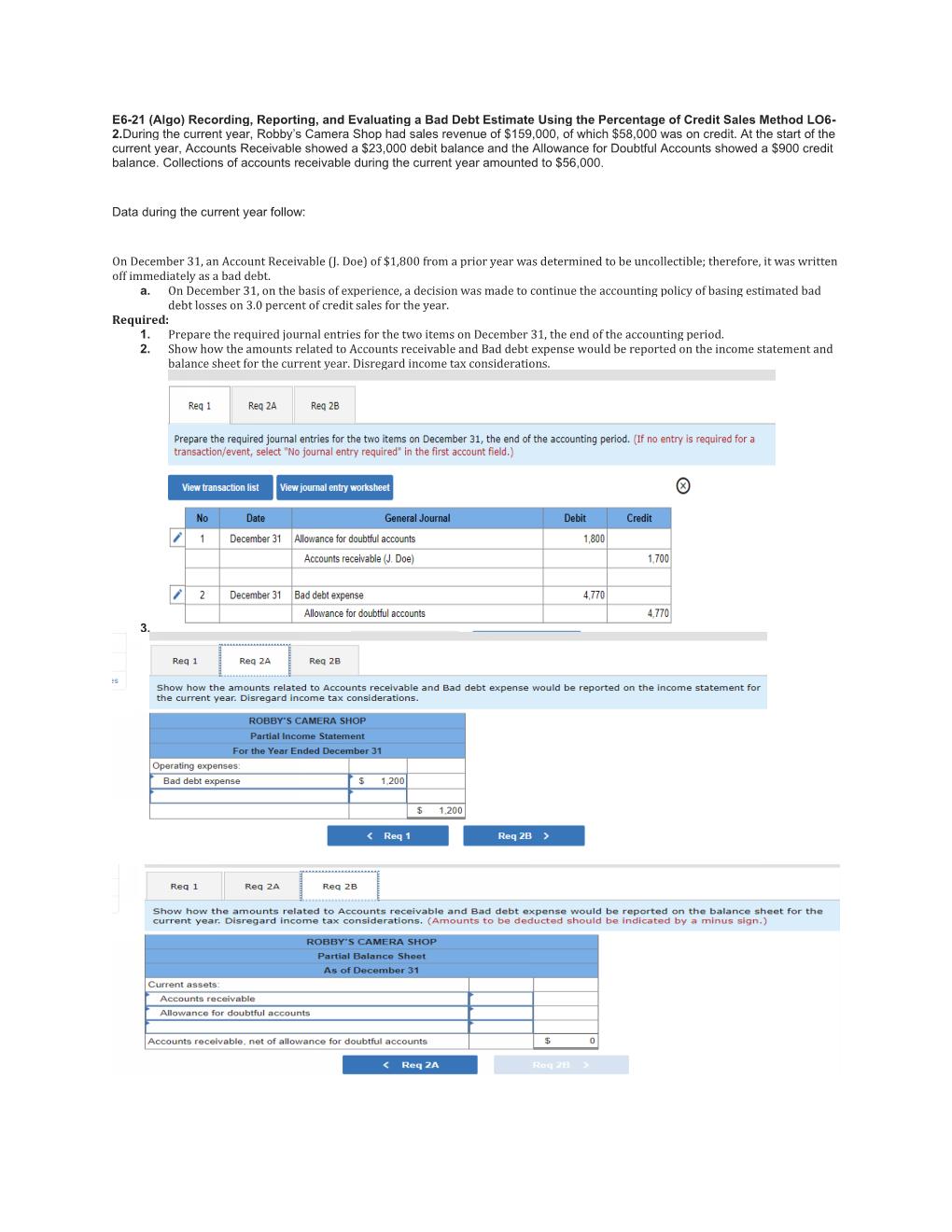 Solved E6-21 (Algo) Recording, Reporting, and Evaluating a | Chegg.com
