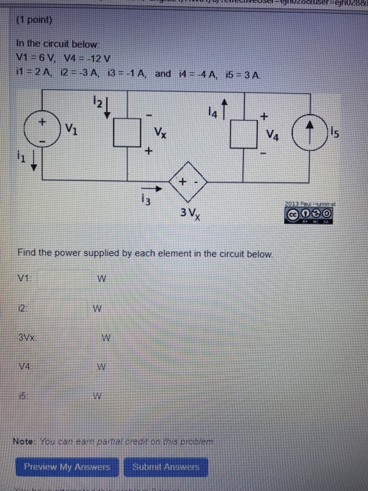 Solved (1 point) In the circuit below i1 2A 12 3A 13- 1 A, | Chegg.com