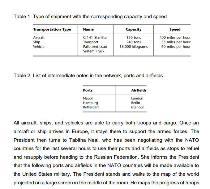 Table 1. Type of shipment with the corresponding | Chegg.com