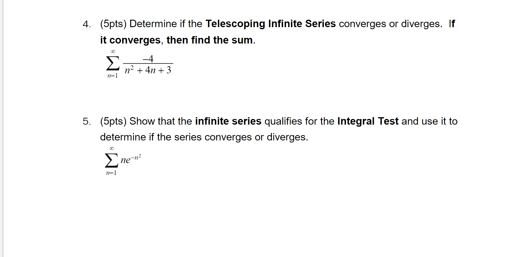 Solved 4. (5pts) Determine if the Telescoping Infinite | Chegg.com