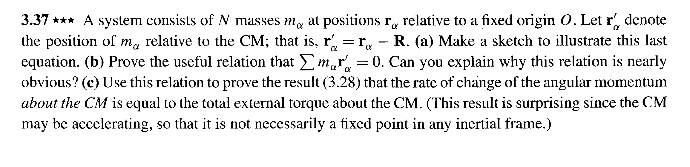 Solved 3.37 *** A system consists of N masses m, at | Chegg.com