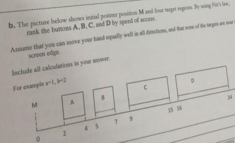 Solved b. The picture below shows initial pointer position M | Chegg.com