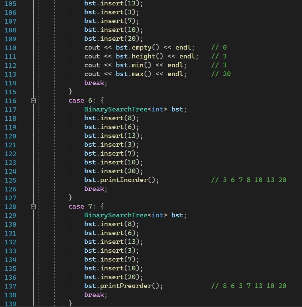 Solved C++ The Binary Search Tree class has several public | Chegg.com