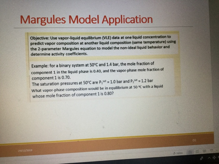 Solved Margules Model Application Objective: Use | Chegg.com