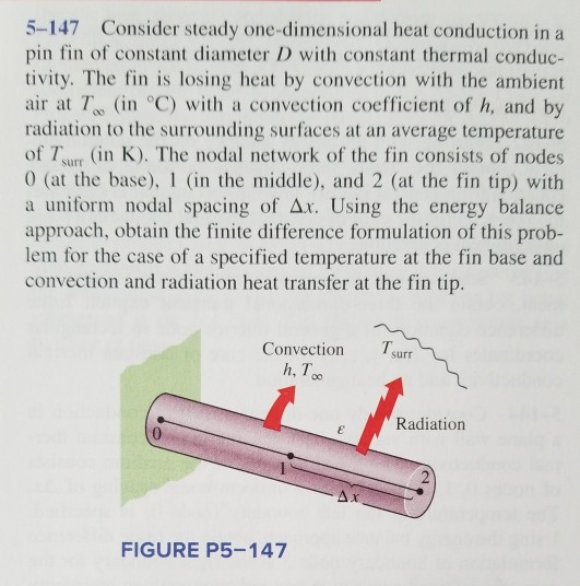Solved 5-147 Consider steady one-dimensional heat conduction | Chegg.com