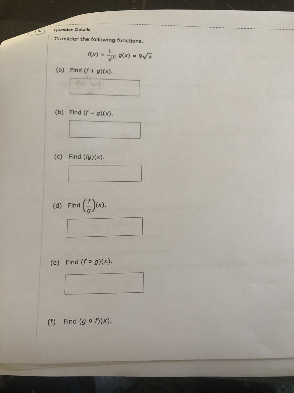 Solved Question Details Consider the following functions. | Chegg.com