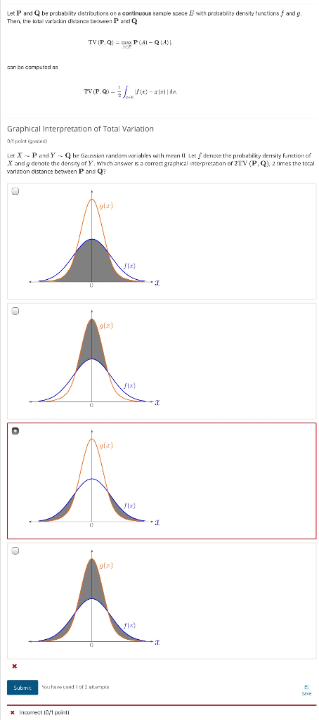 Solved with probability density functions and g. Let P and Q | Chegg.com