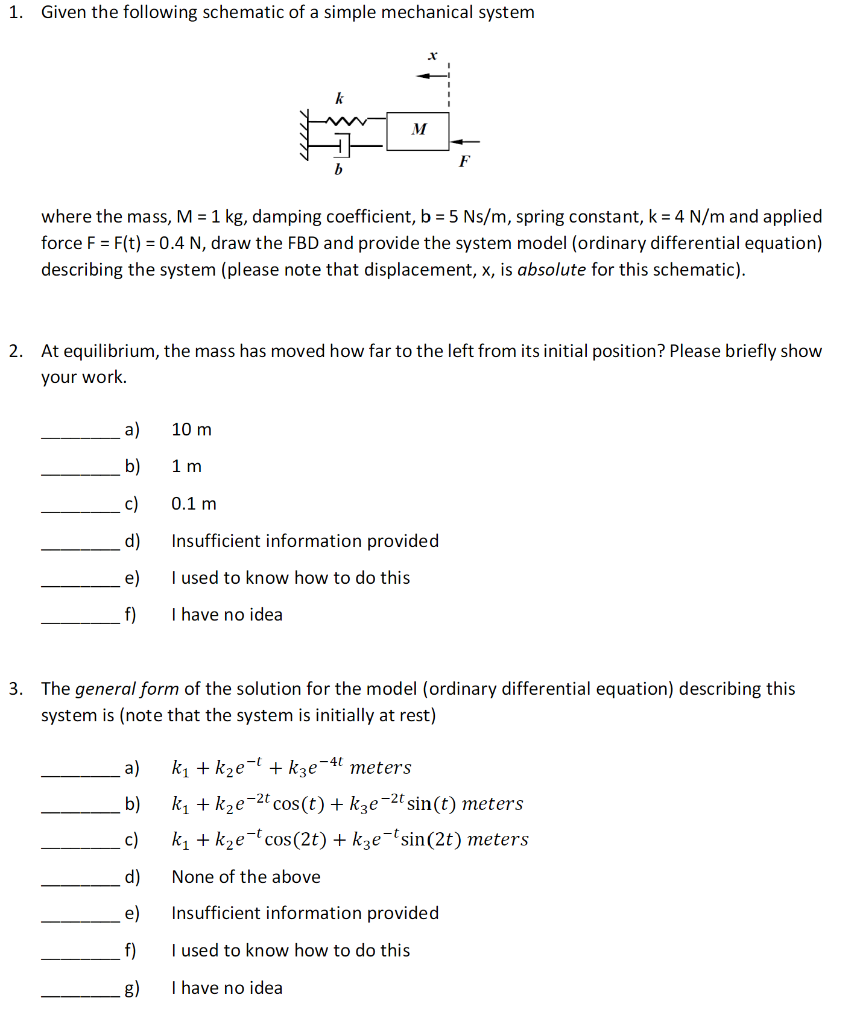 Solved 1. Given the following schematic of a simple | Chegg.com
