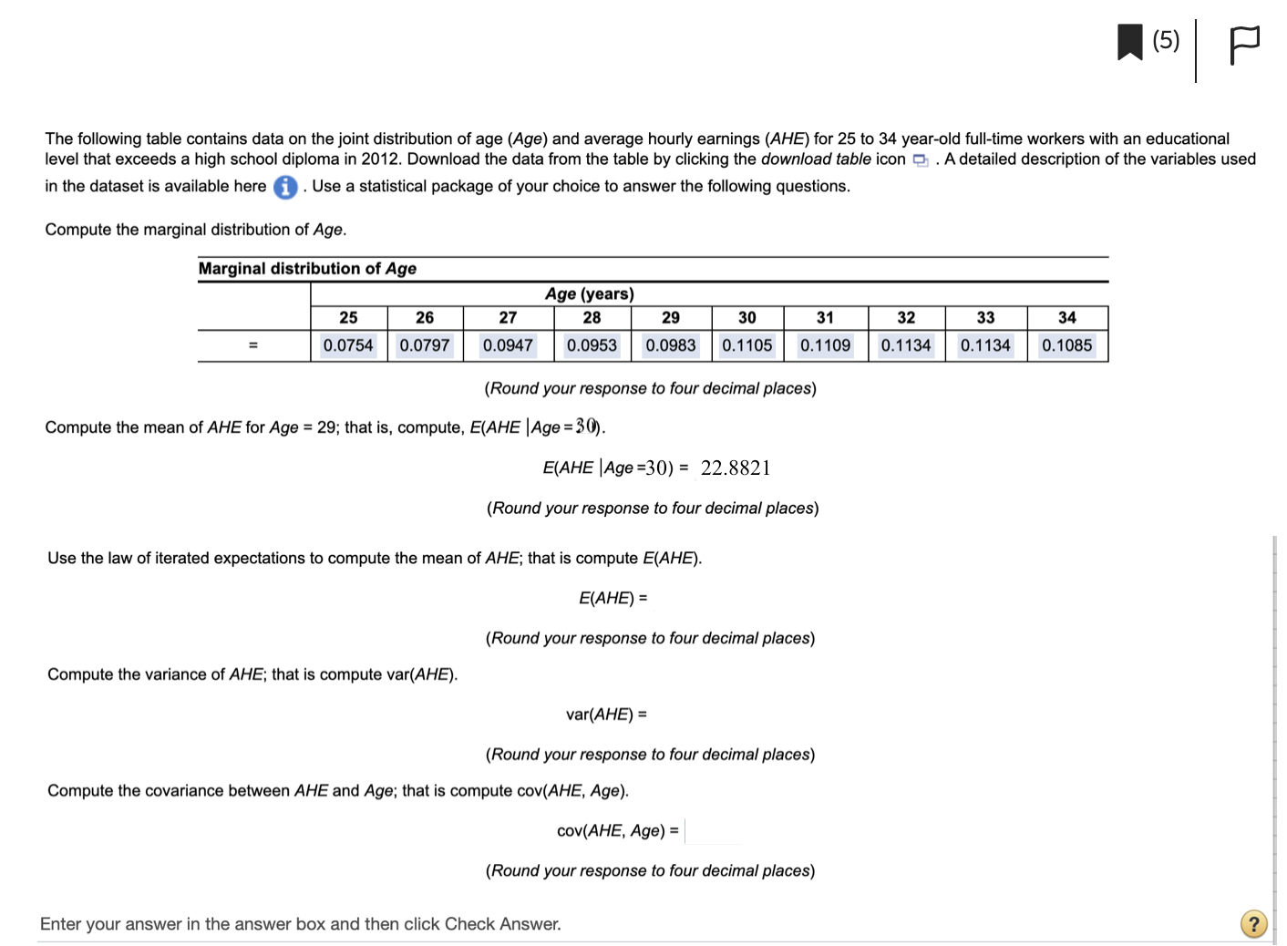 Solved The following table contains data on the joint | Chegg.com