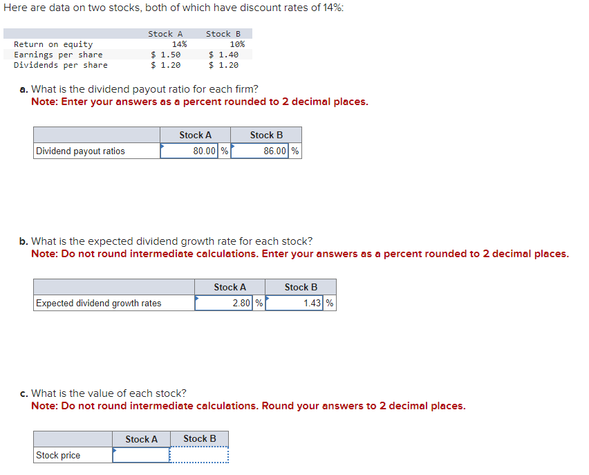 Solved Here are data on two stocks, both of which have | Chegg.com