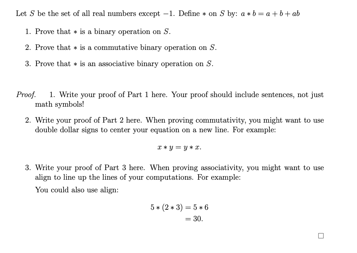 Solved Let S Be The Set Of All Real Numbers Except – 1. 