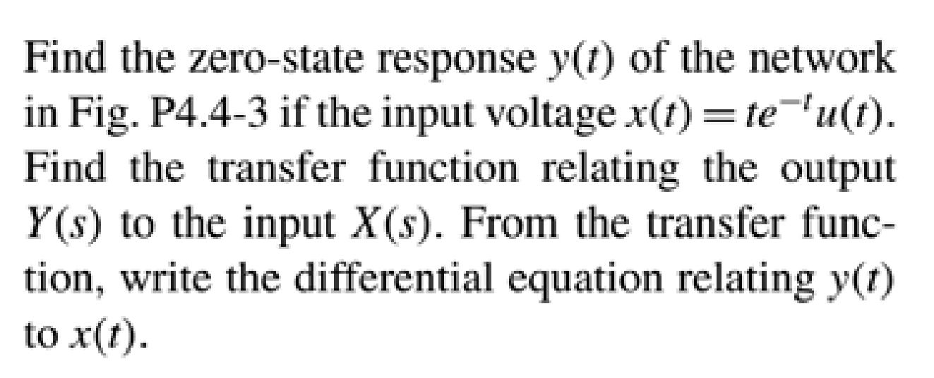 Solved Find the zero-state response y(t) of the network in | Chegg.com