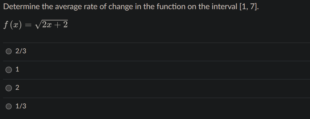 Solved Determine the average rate of change in the function | Chegg.com