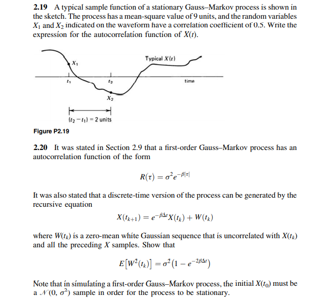 2.19 A typical sample function of a stationary | Chegg.com