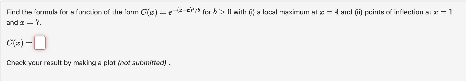 Solved Find the formula for a function of the form | Chegg.com