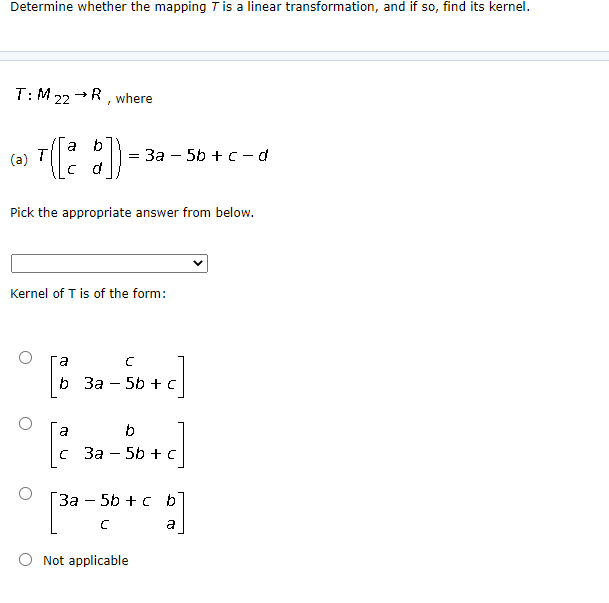 Solved Determine whether the mapping T is a linear | Chegg.com