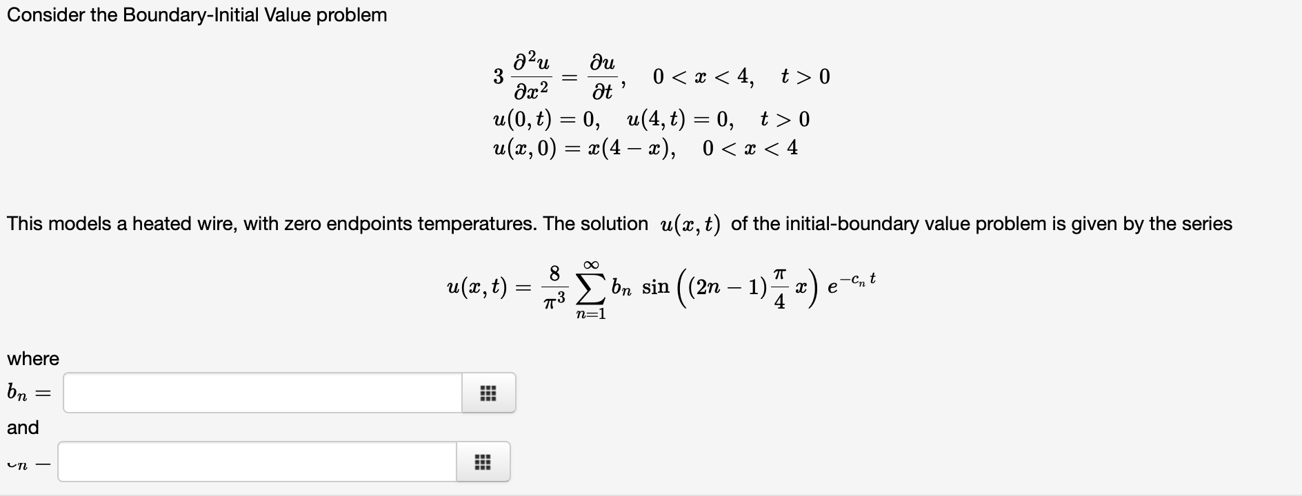 Solved Consider the Boundary-Initial Value problem 8²u Ju 3 | Chegg.com