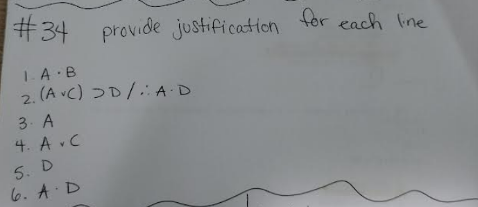 Solved \#34 provide justification for each line 1. A⋅B | Chegg.com