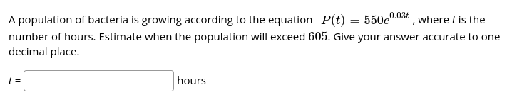 Solved A population of bacteria is growing according to the | Chegg.com