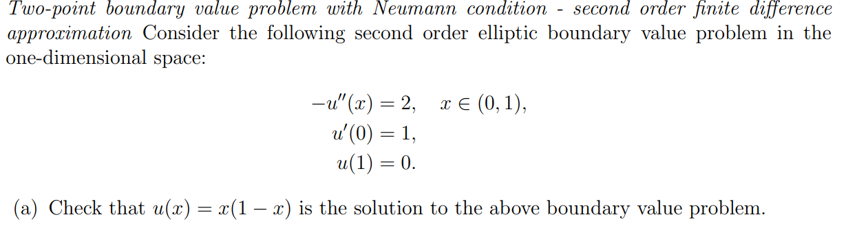 Solved Two Point Boundary Value Problem With Neumann 