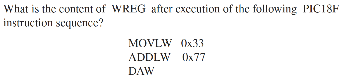Solved What is the content of WREG after execution of the | Chegg.com
