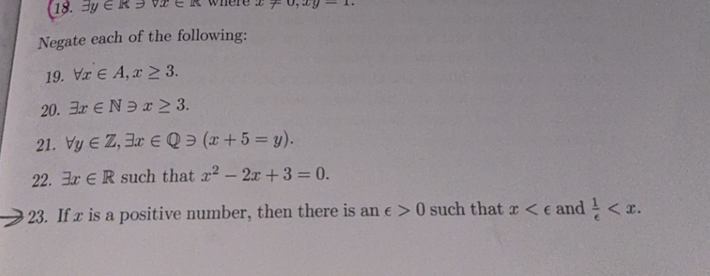 Solved Negate each of the following (please do number 23) | Chegg.com