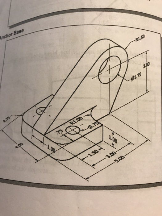 How to draw this in auto cad 2-d in all three views | Chegg.com