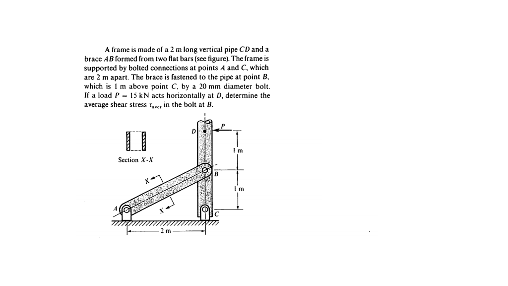 Solved A frame is made of a 2 m long vertical pipe CD and a | Chegg.com